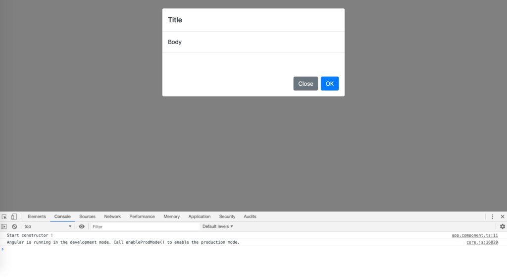 【Bootstrap4】Angular7でTypeScript側からモーダルダイアログを表示する方法 | プログラミング実践.com